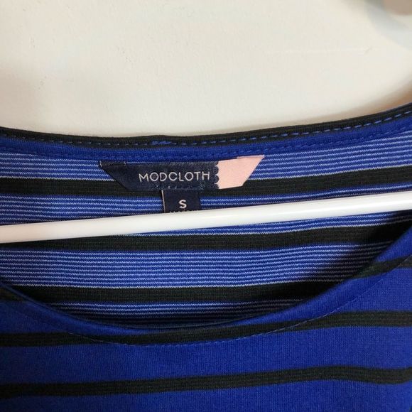 Modcloth | Dresses | Modcloth Blue Striped Fit And Flare Dress | Poshmark